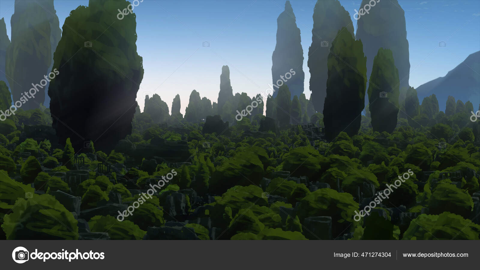 Rendered Illustration Beautiful Landscape — Stock Photo © nordenworks ...