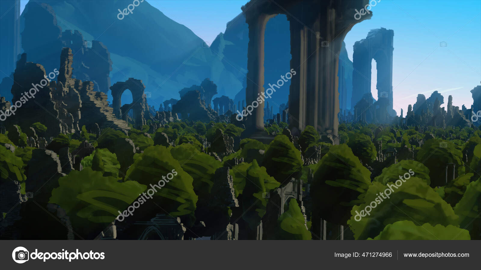 Rendered Illustration Beautiful Landscape — Stock Photo © nordenworks ...