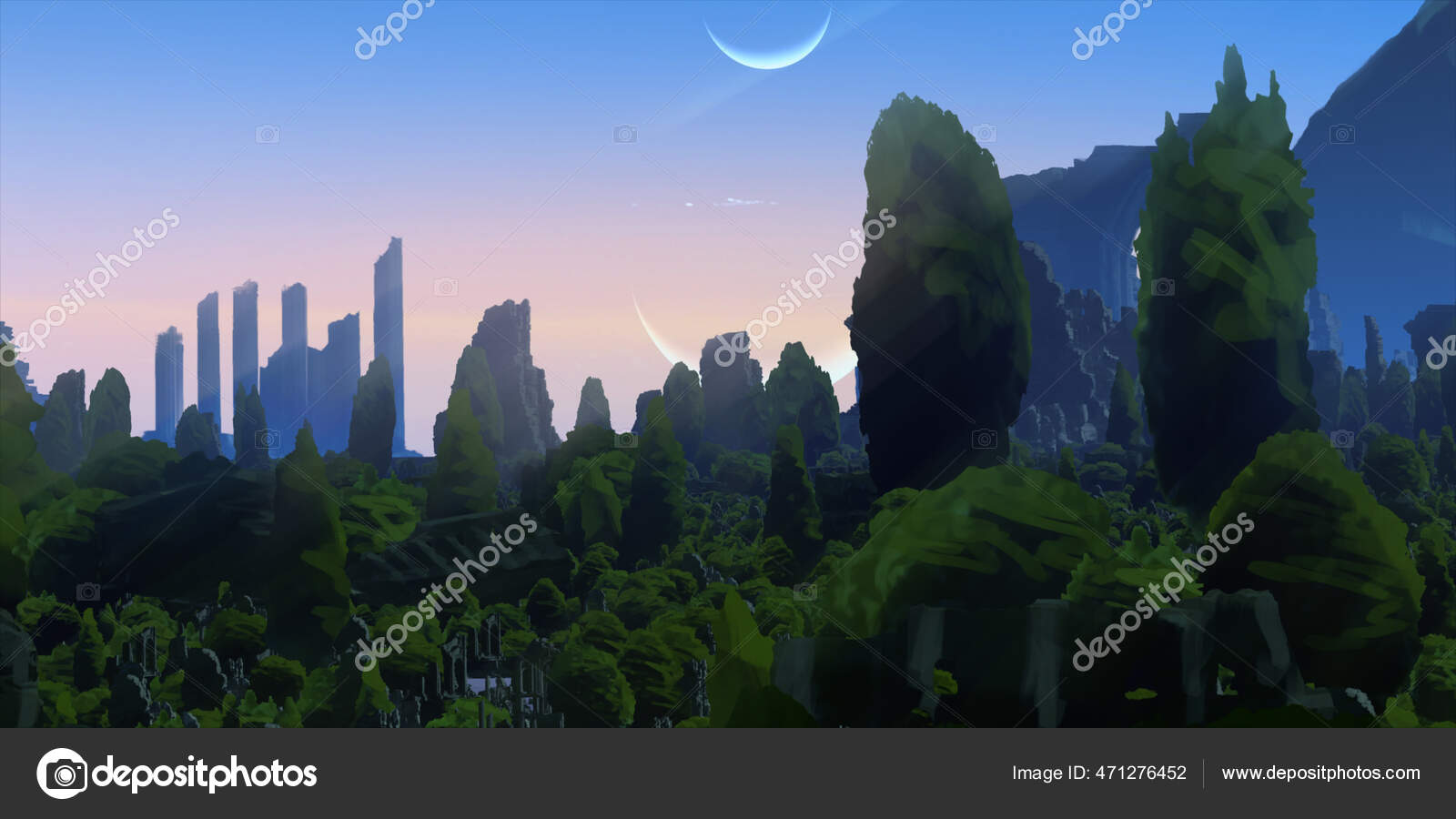 Rendered Illustration Beautiful Landscape — Stock Photo © nordenworks ...