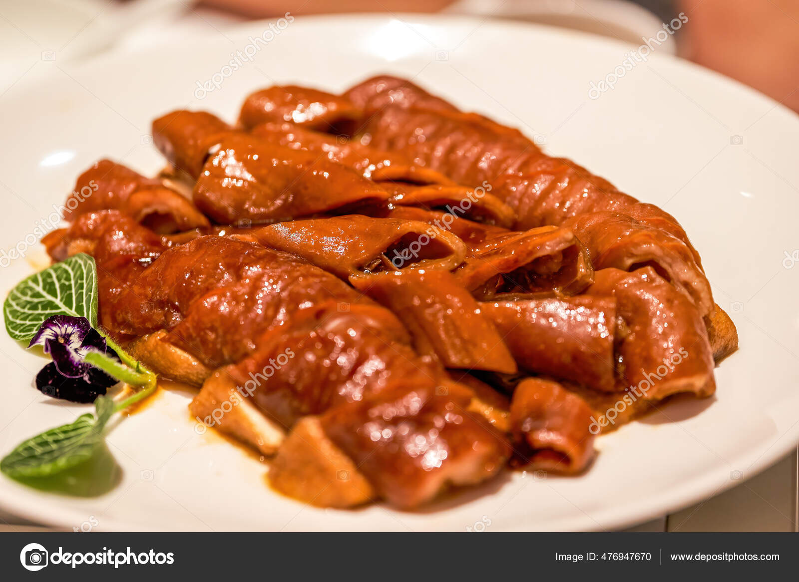 Delicious Classic Cantonese Dish Soy Sauce King Pig Intestines Braised ...