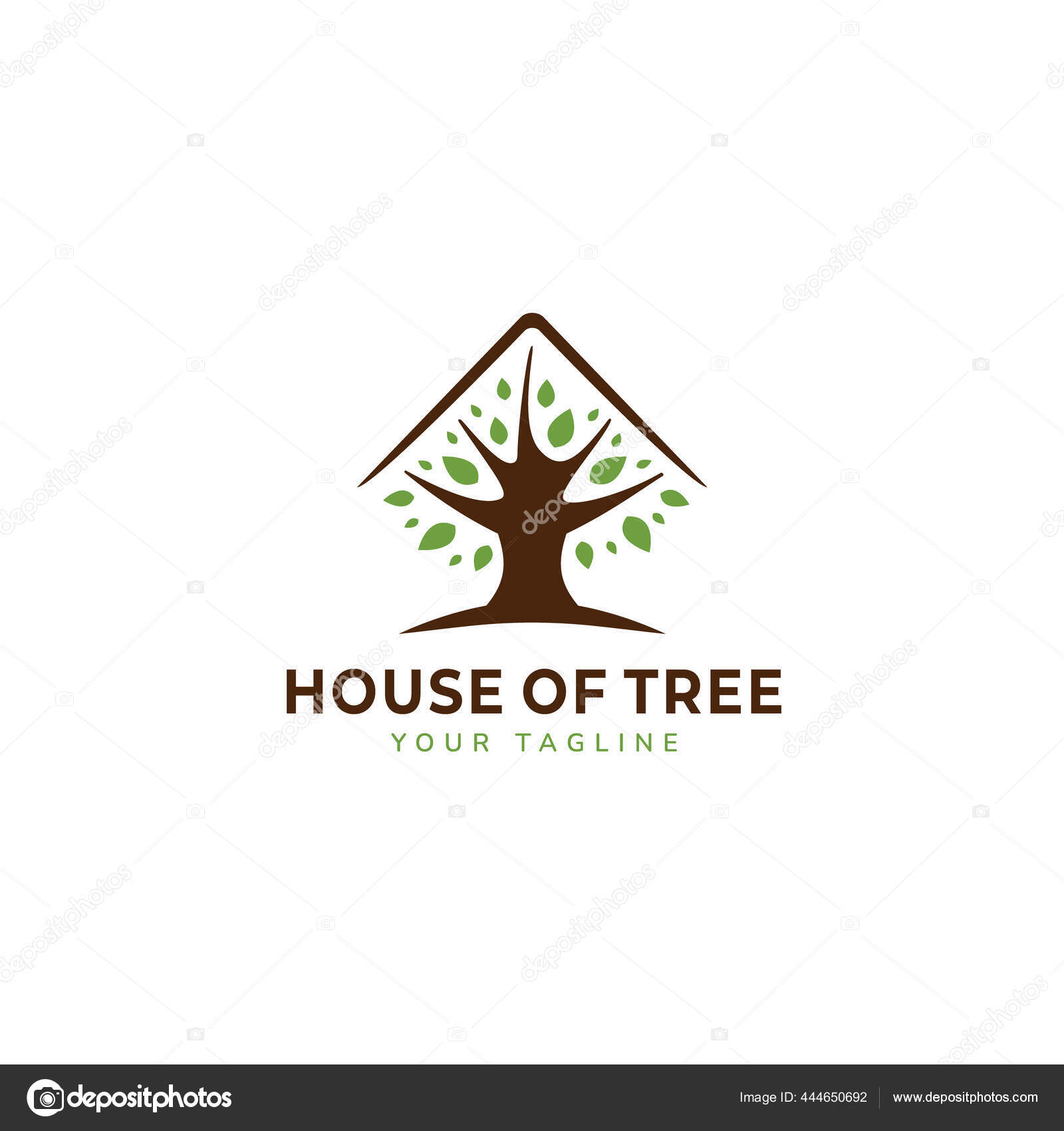 Tree House Tree Branch Full Leaves Logo Icon Symbol Vector Stock Vector ...