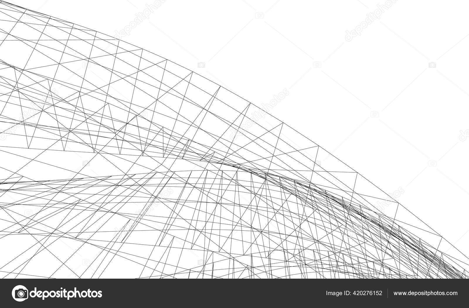 Abstract Drawing Lines Architectural Art Concept Minimal Geometrical ...