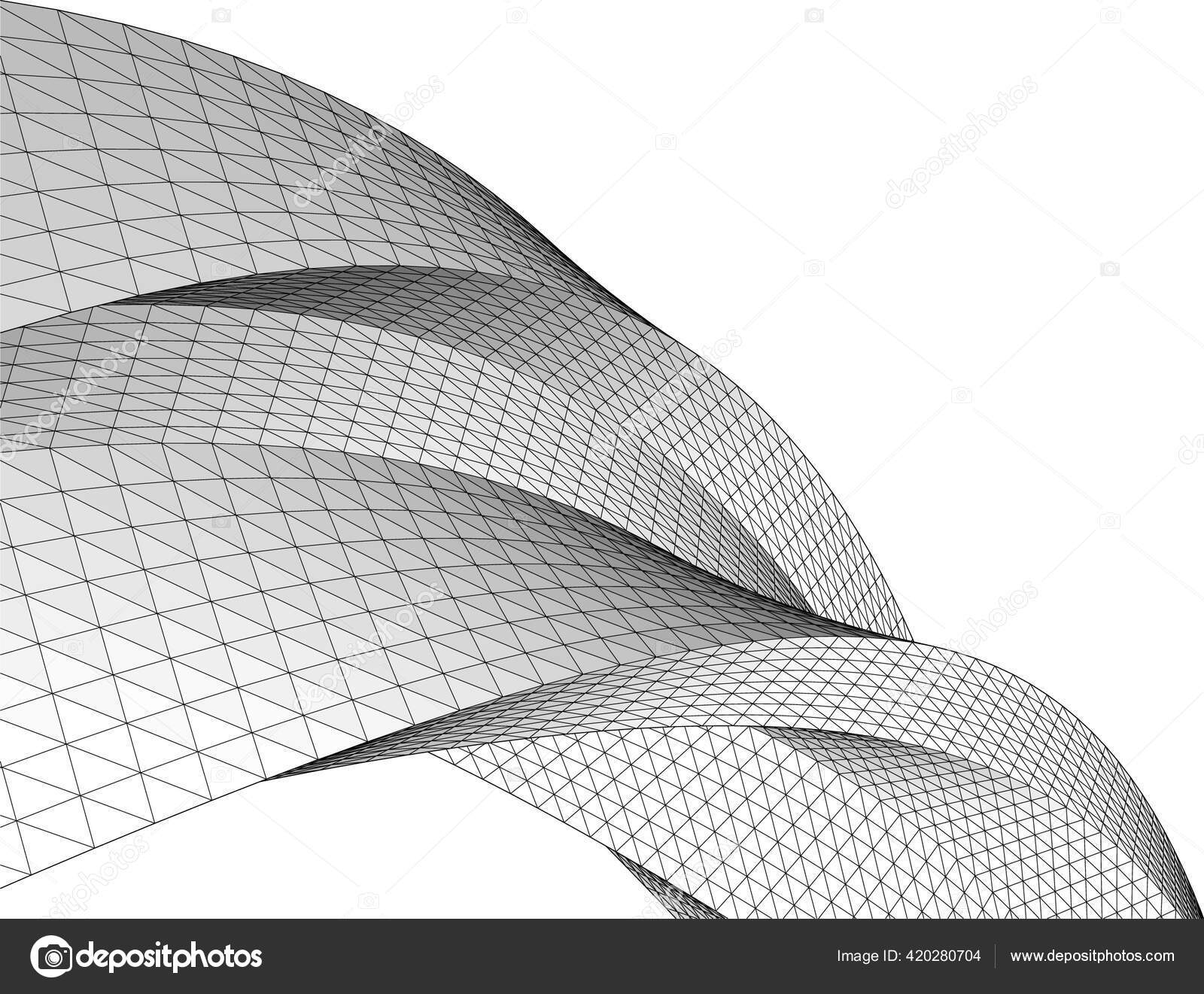 Abstract Drawing Lines Architectural Art Concept Minimal Geometrical ...