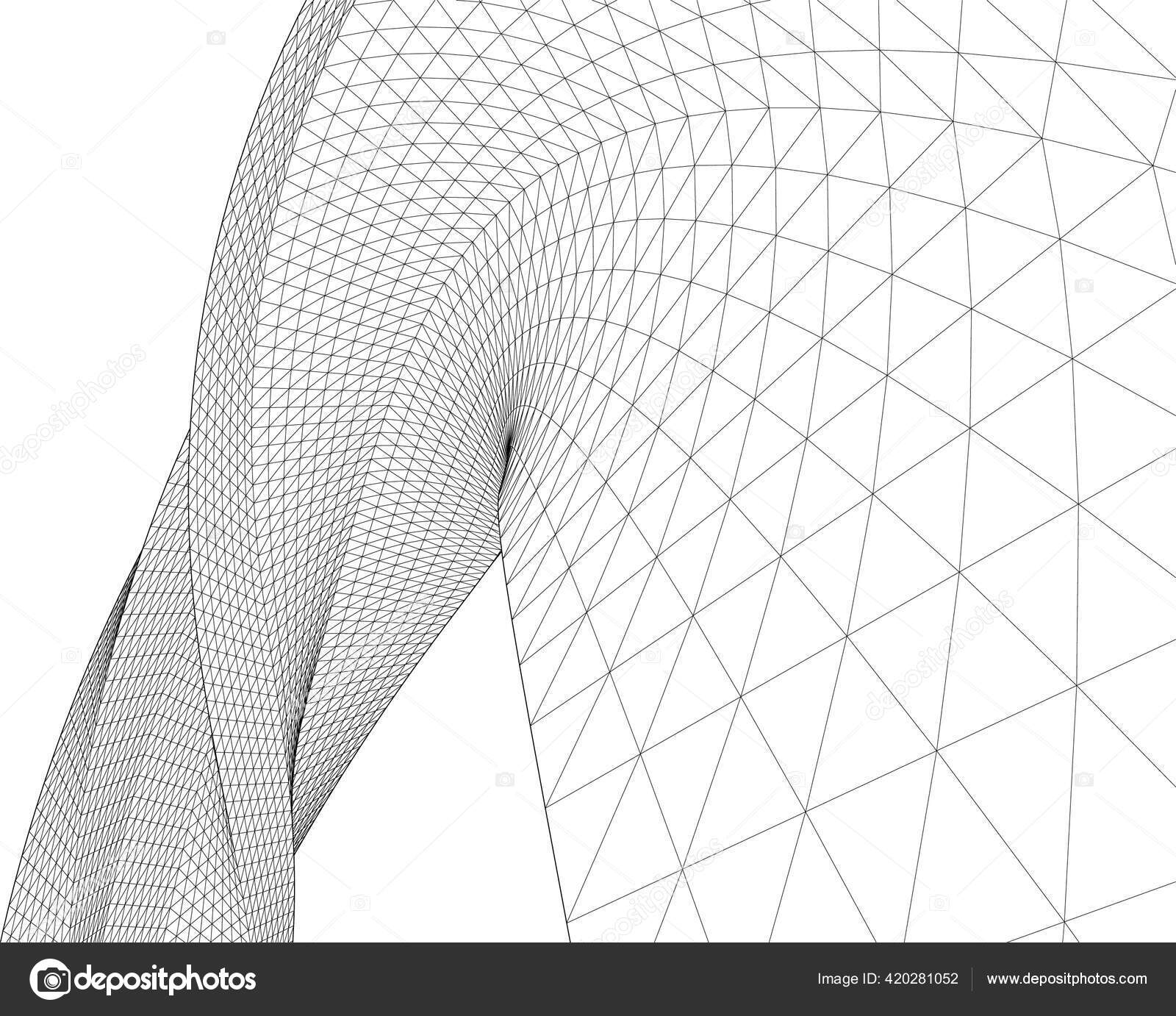 Abstract Drawing Lines Architectural Art Concept Minimal Geometrical ...