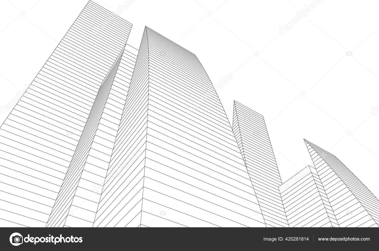 Abstract Drawing Lines Architectural Art Concept Minimal Geometrical ...