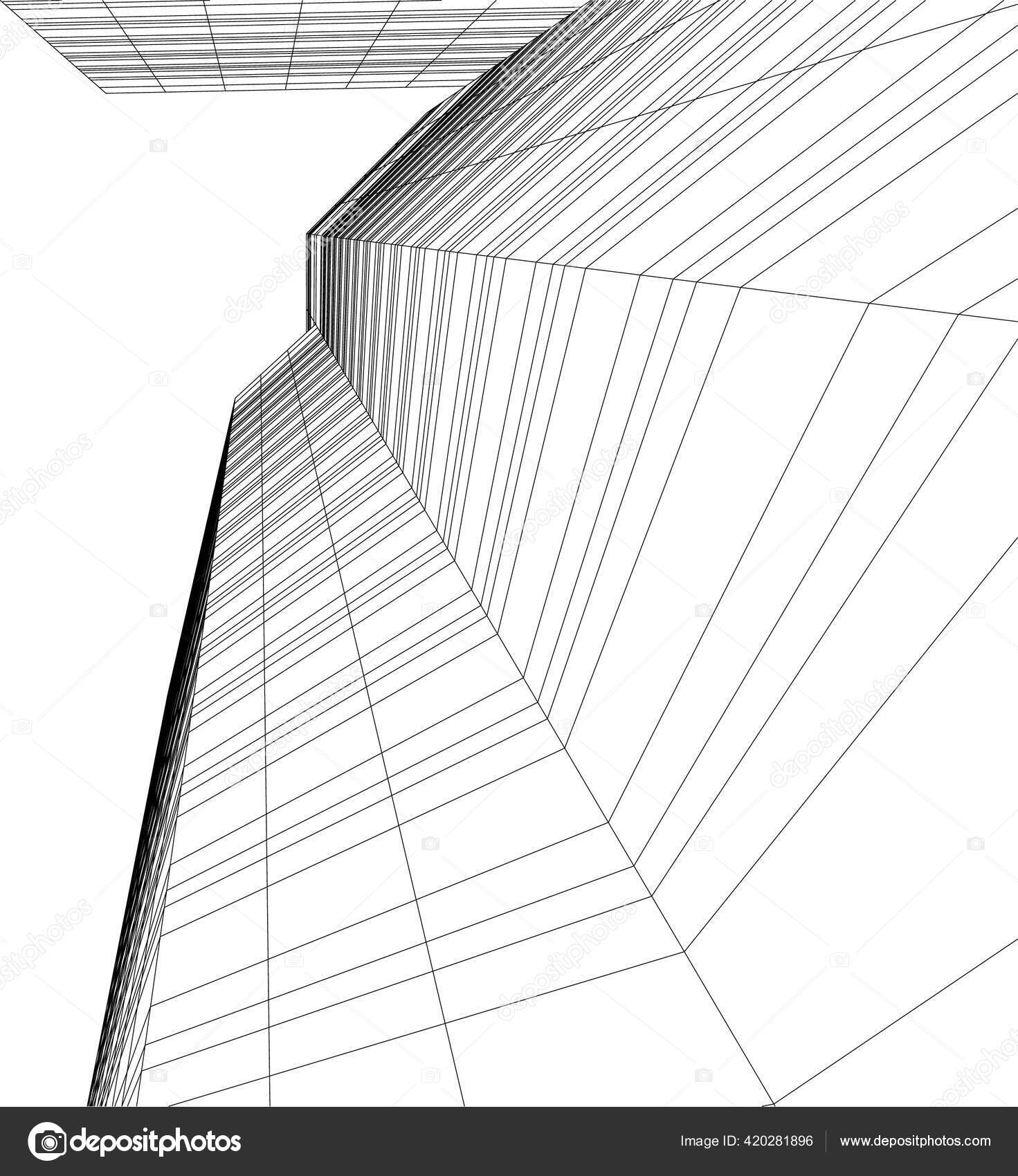 Abstract Drawing Lines Architectural Art Concept Minimal Geometrical ...