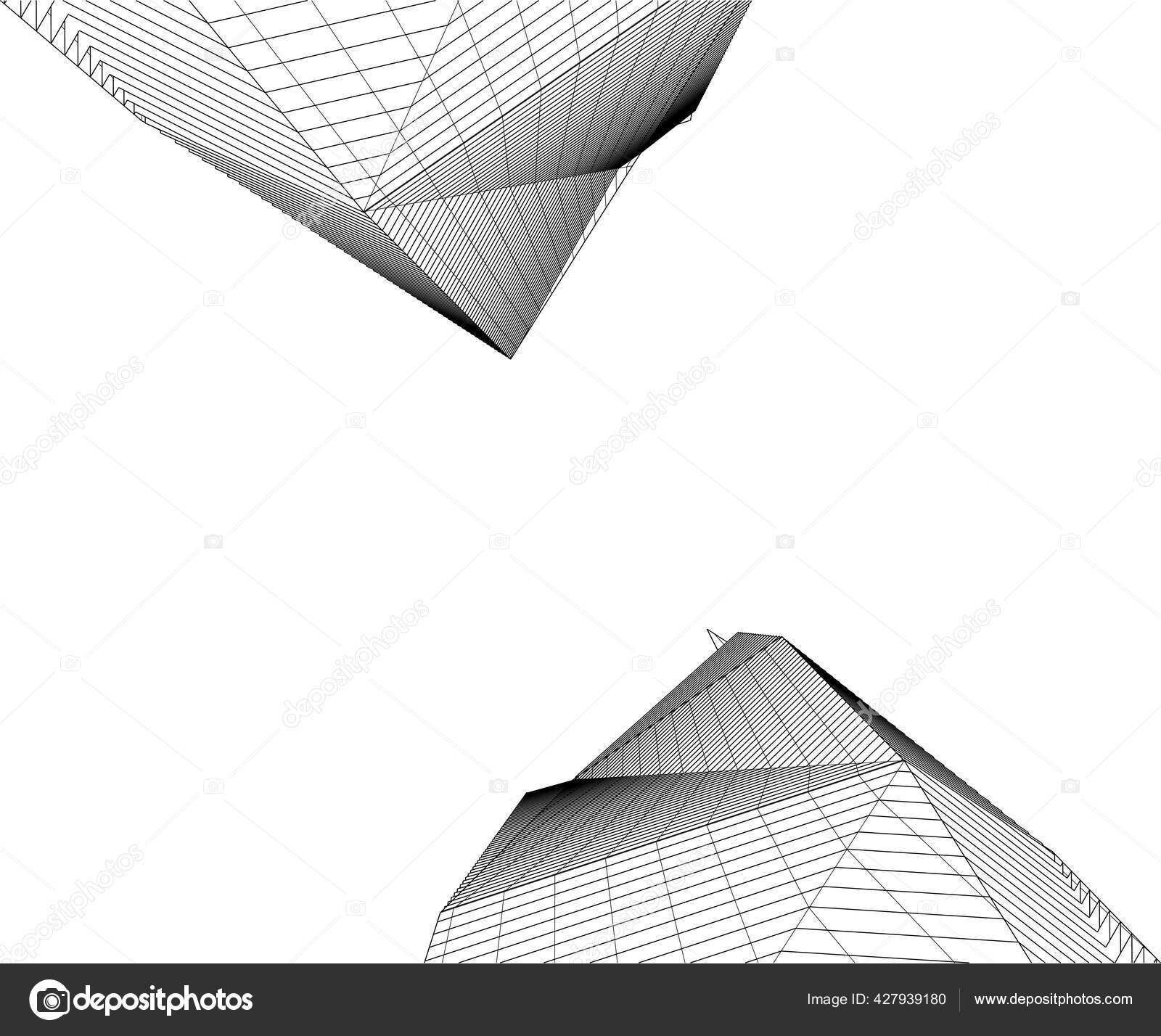 Abstract Drawing Lines Architectural Art Concept Minimal Geometrical ...