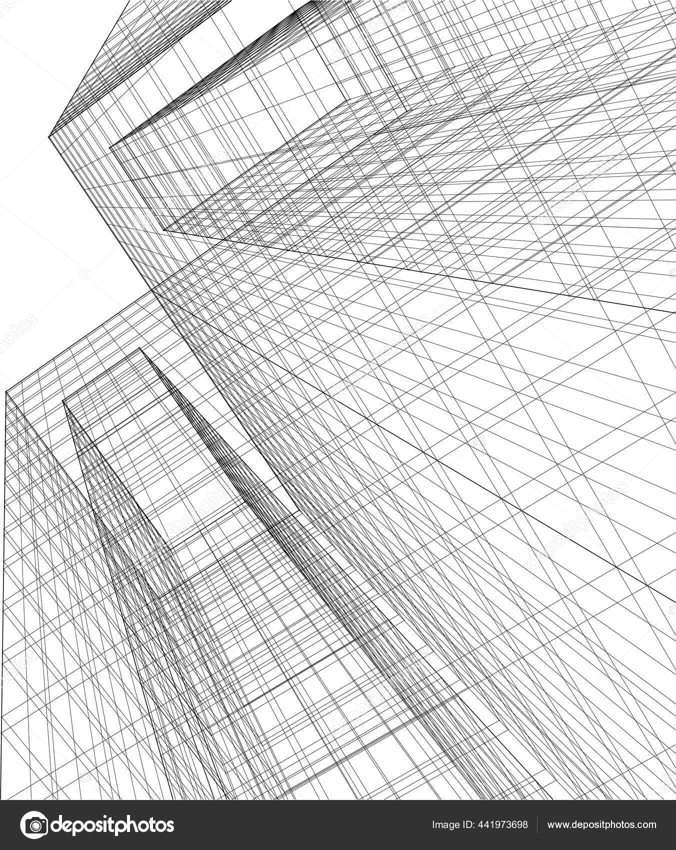 Geometric Buildings Drawing