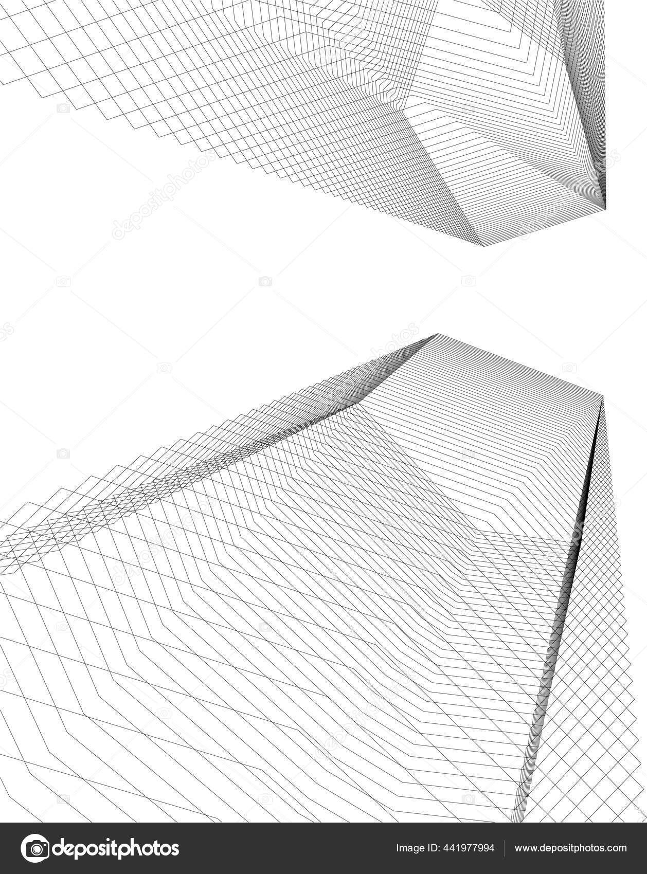 Abstract Drawing Lines Architectural Art Concept Minimal Geometrical ...