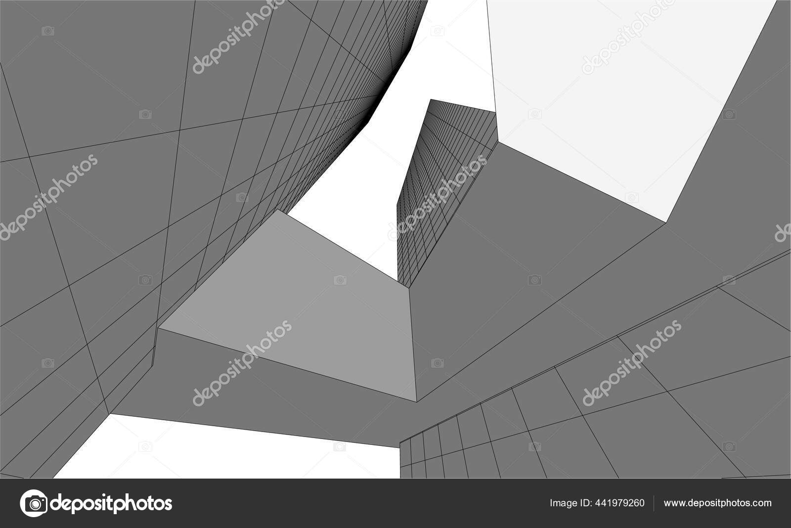 Abstract Drawing Lines Architectural Art Concept Minimal Geometrical ...