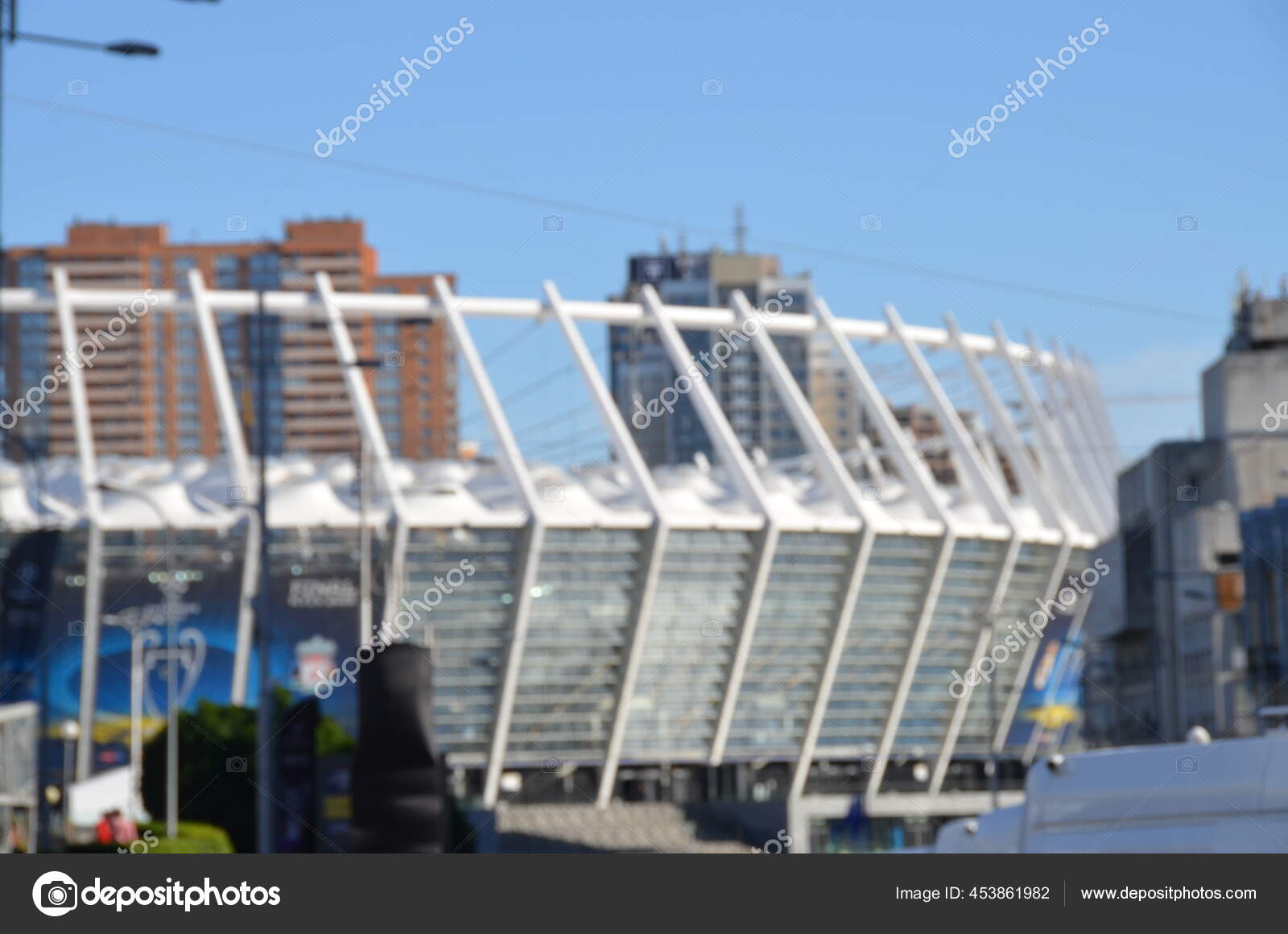 Unfocused Shot Kyiv Olympic Stadium — Stock Photo © YuriyA #453861982