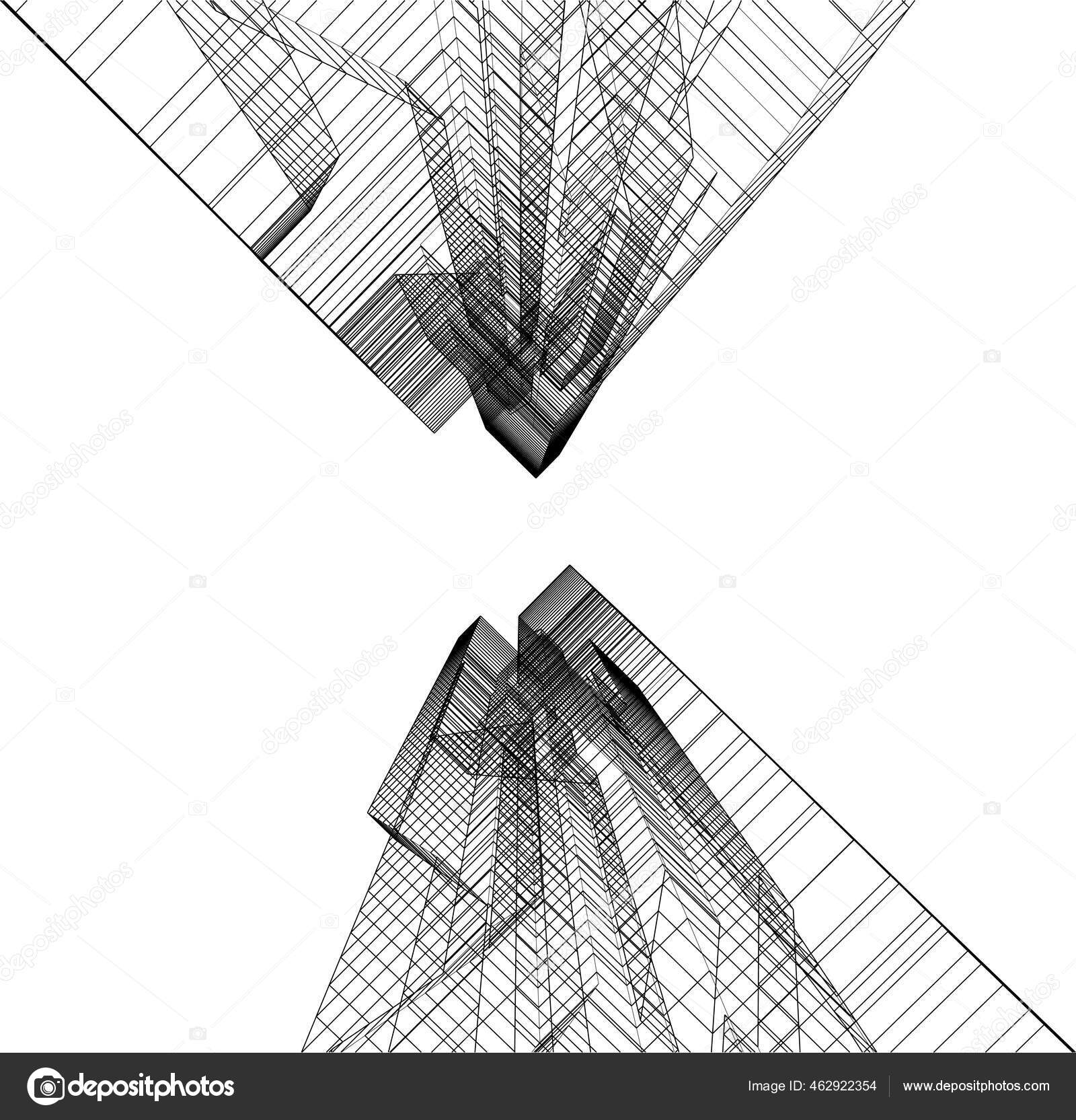 Arte Arquitectónico Forrado Fondo Pantalla Digital Vector de stock ...