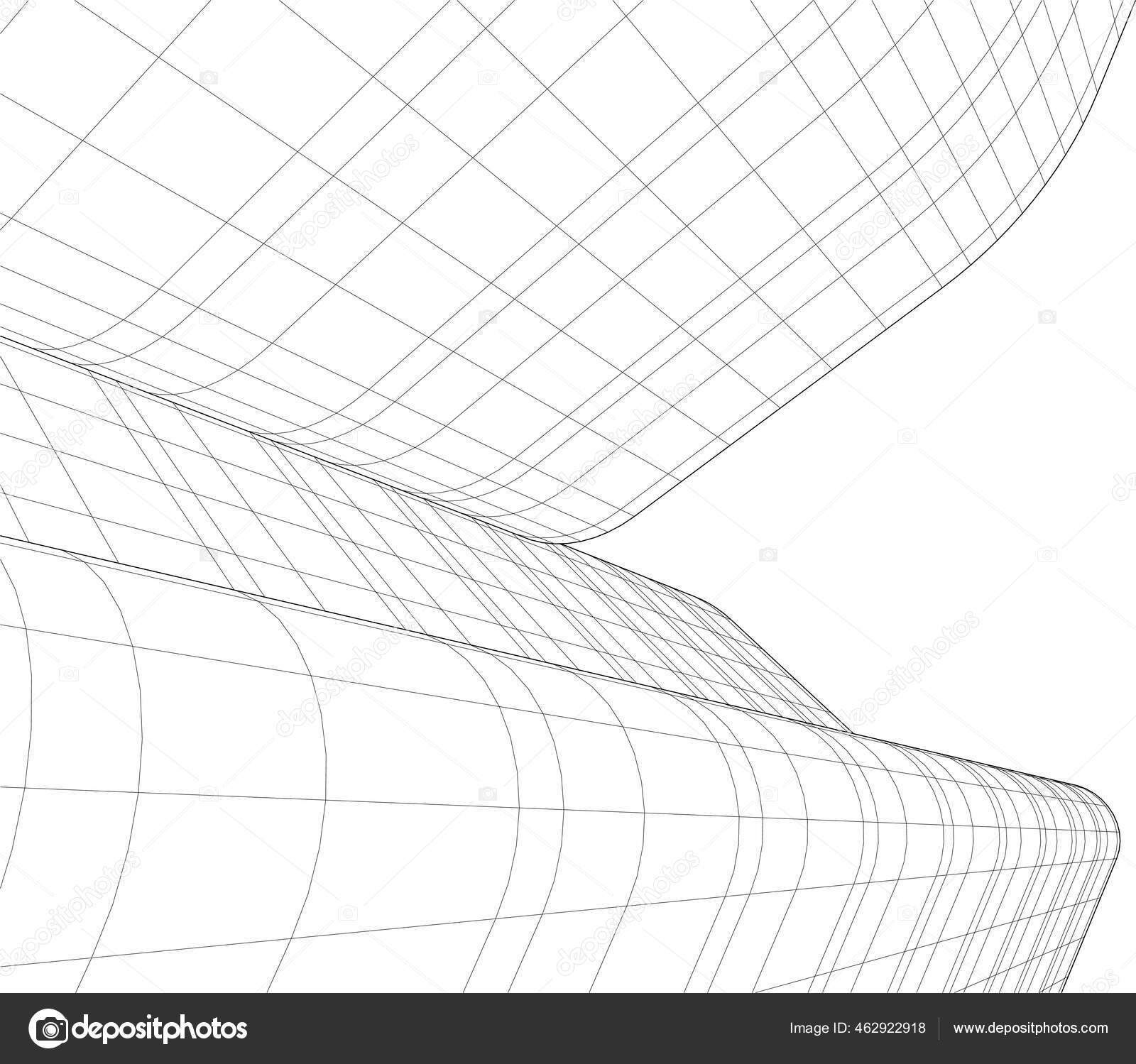 Arte Arquitectónico Forrado Fondo Pantalla Digital Vector de stock ...