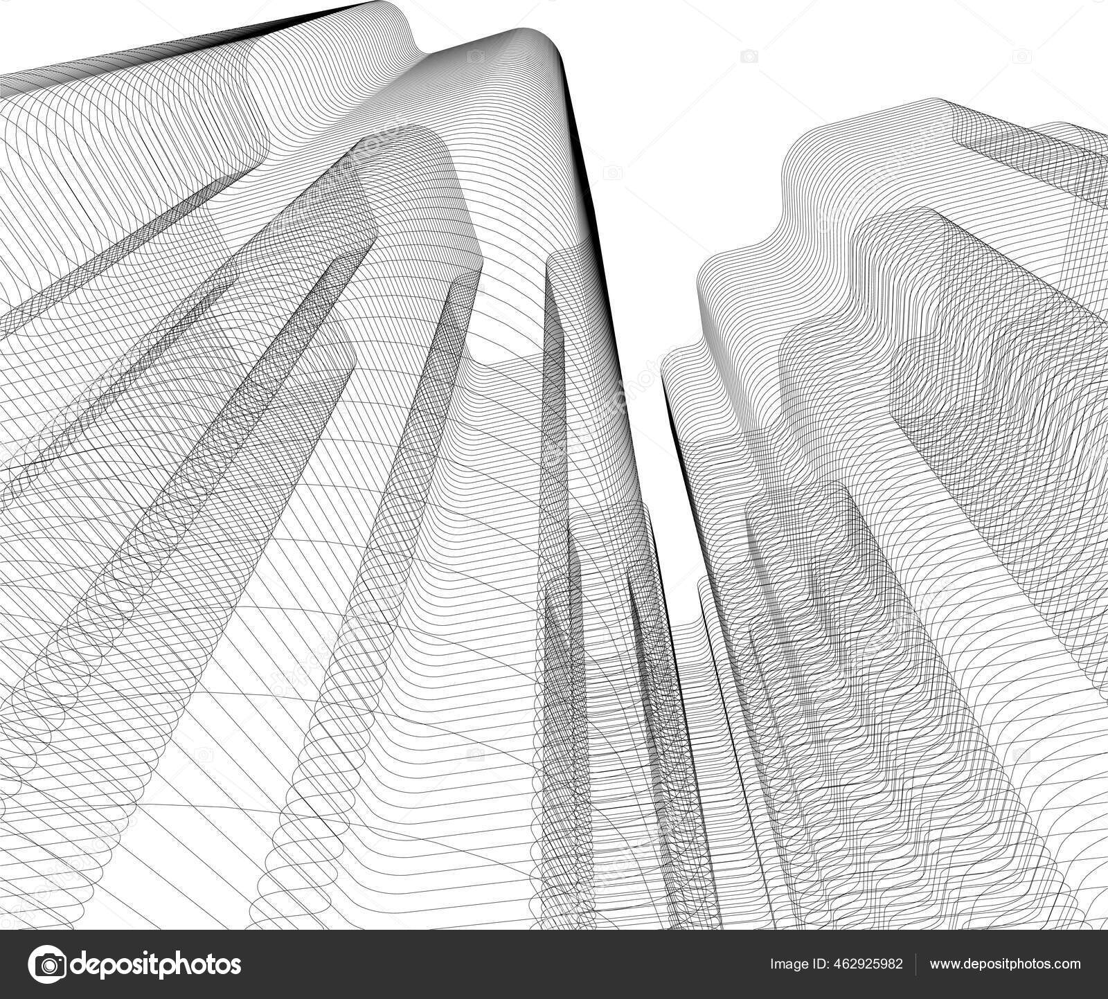Arte Arquitectónico Forrado Fondo Pantalla Digital Vector de stock ...