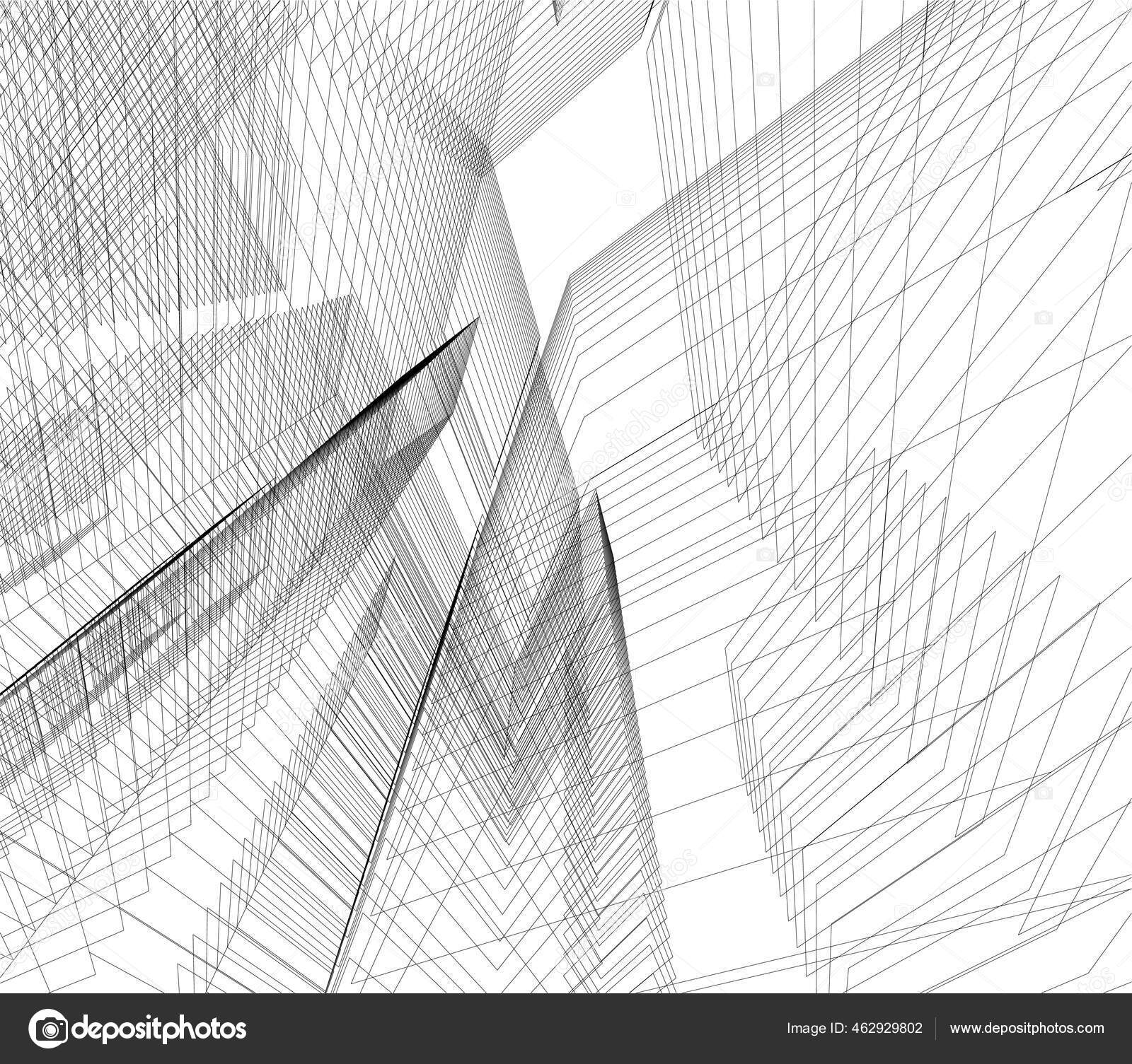 Arte Arquitectónico Forrado Fondo Pantalla Digital Vector de stock ...