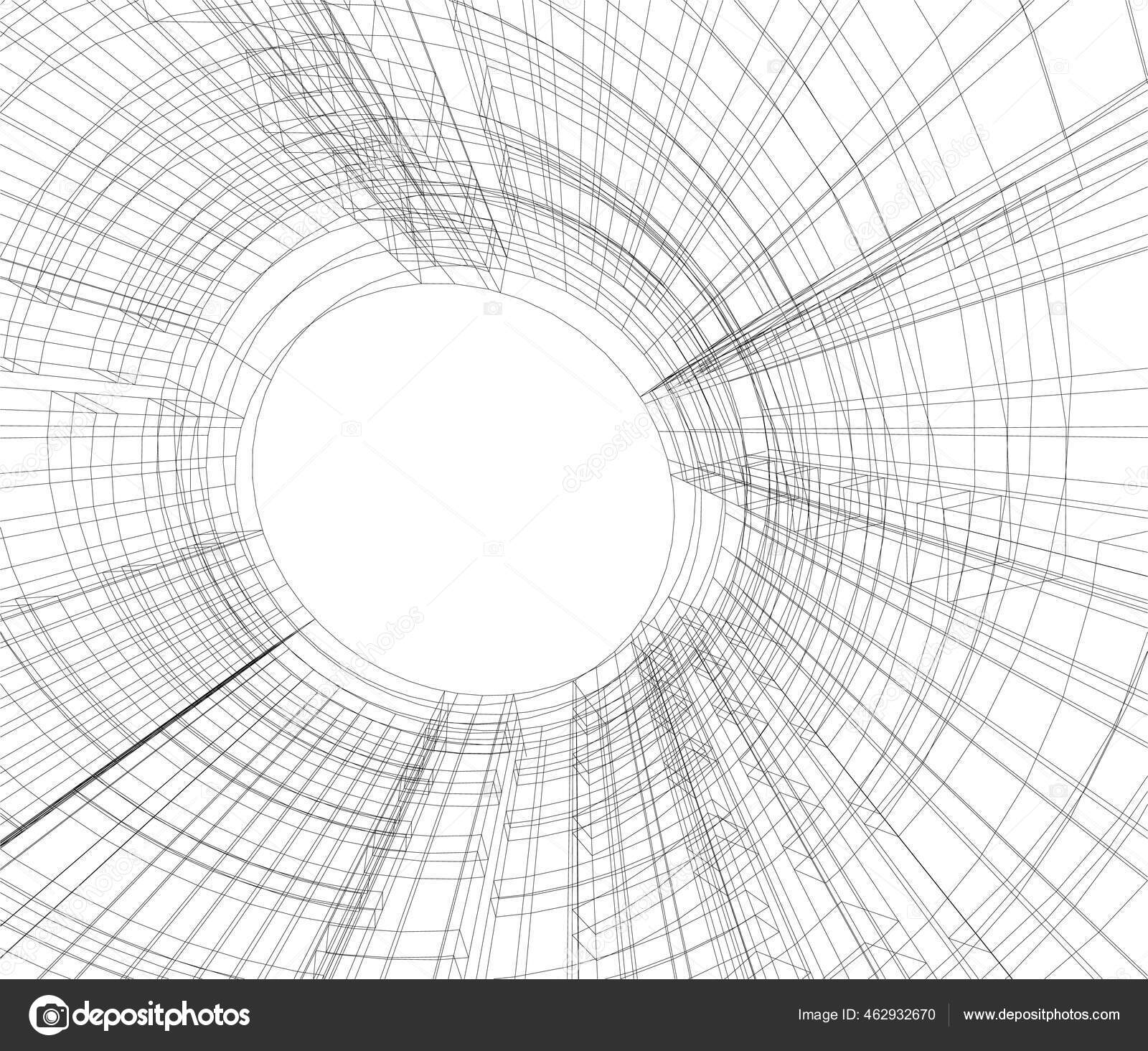 Arte Arquitectónico Forrado Fondo Pantalla Digital Vector de stock ...