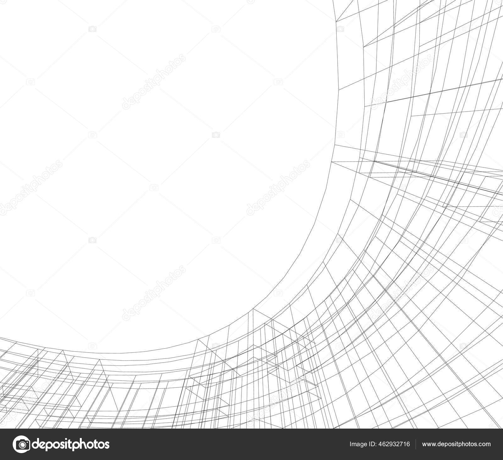 Arte Arquitectónico Forrado Fondo Pantalla Digital Vector de stock ...