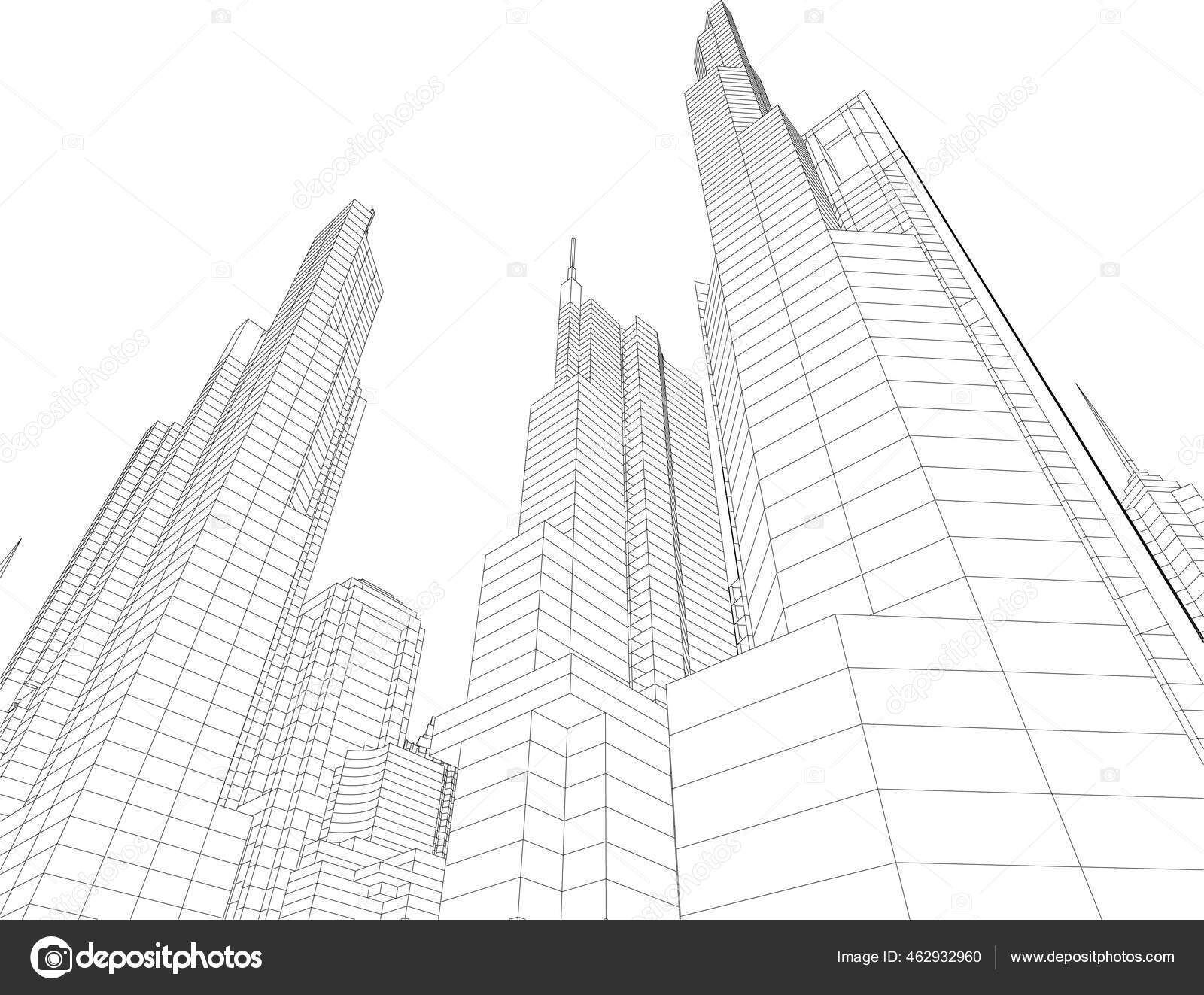 Arte Arquitectónico Forrado Fondo Pantalla Digital Vector de stock ...