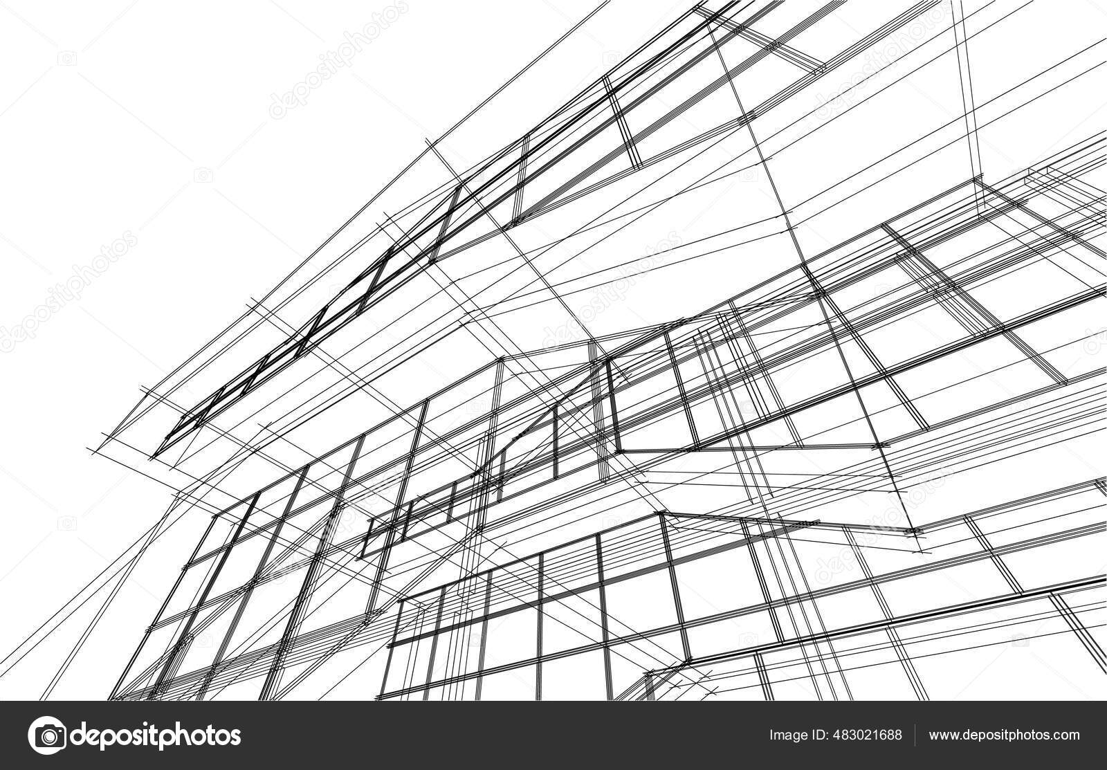 Arte Arquitectónico Forrado Fondo Pantalla Digital Vector de stock por ...