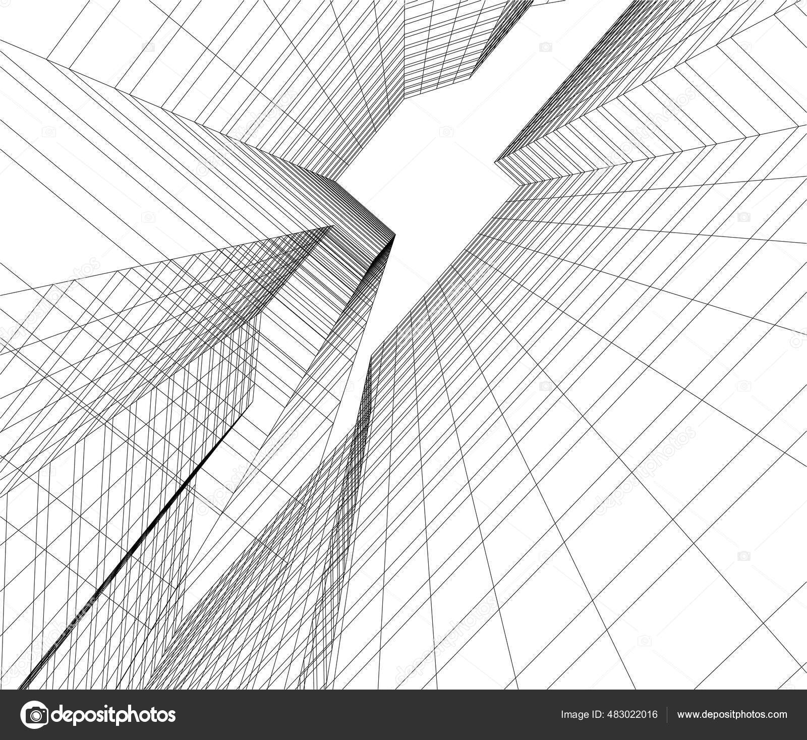 Arte Arquitectónico Forrado Fondo Pantalla Digital Vector de stock por ...