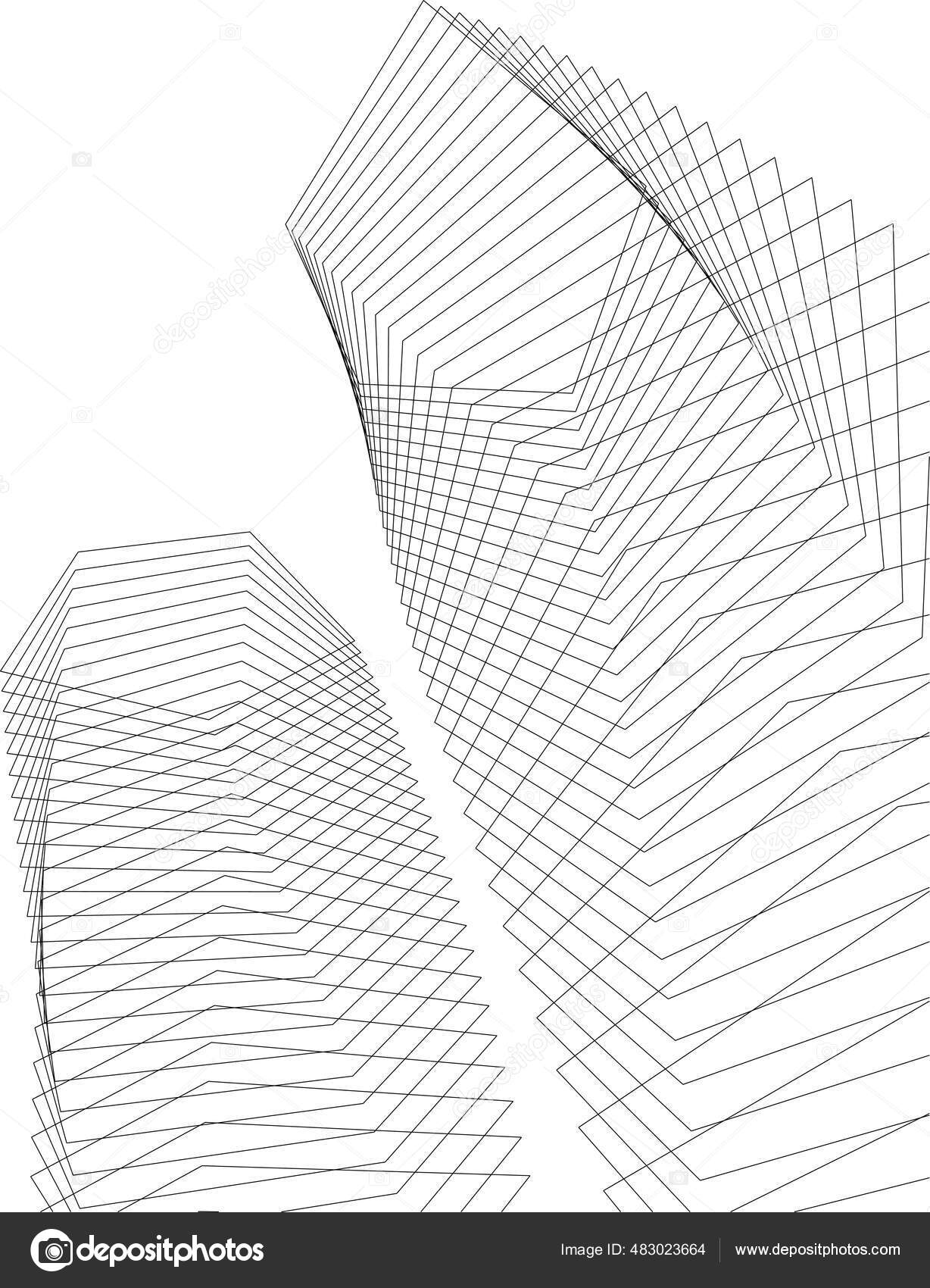 Arte Arquitectónico Forrado Fondo Pantalla Digital Vector de stock por ...