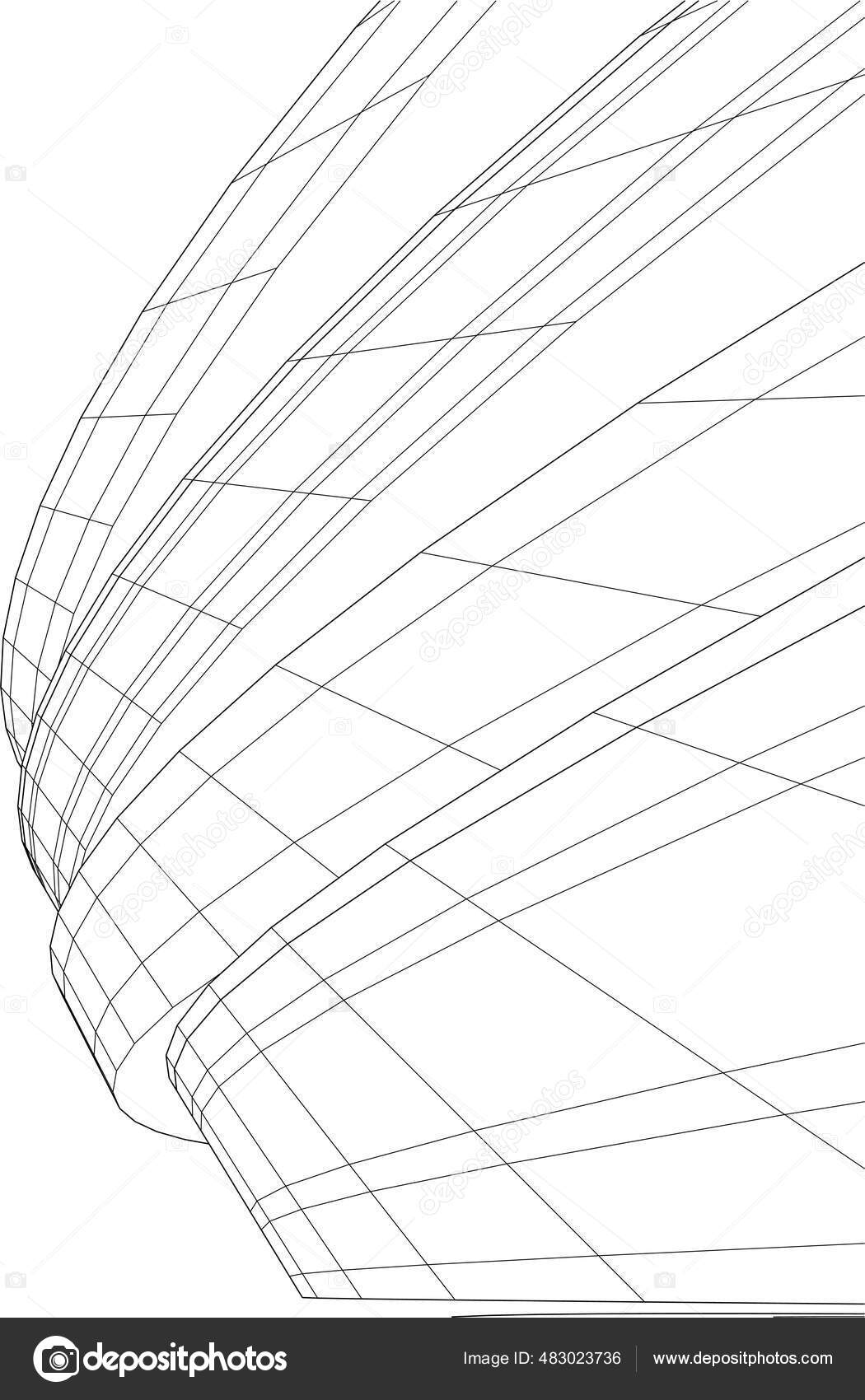 Arte Arquitectónico Forrado Fondo Pantalla Digital Vector de stock por ...