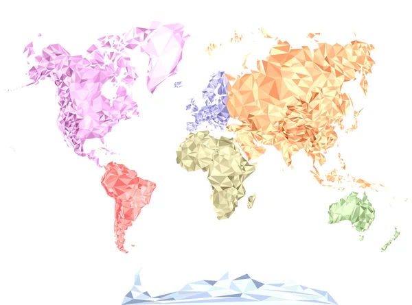 World map colored by continents | World map colored by continents ...