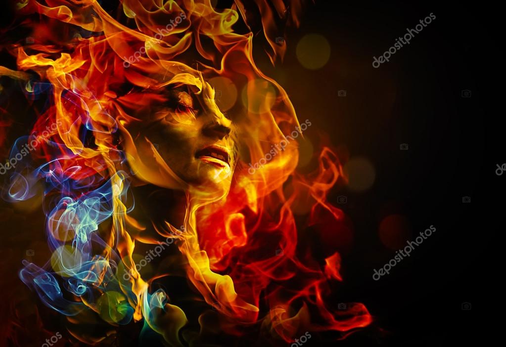 Face made with fire Stock Photo by ©apid 89604998