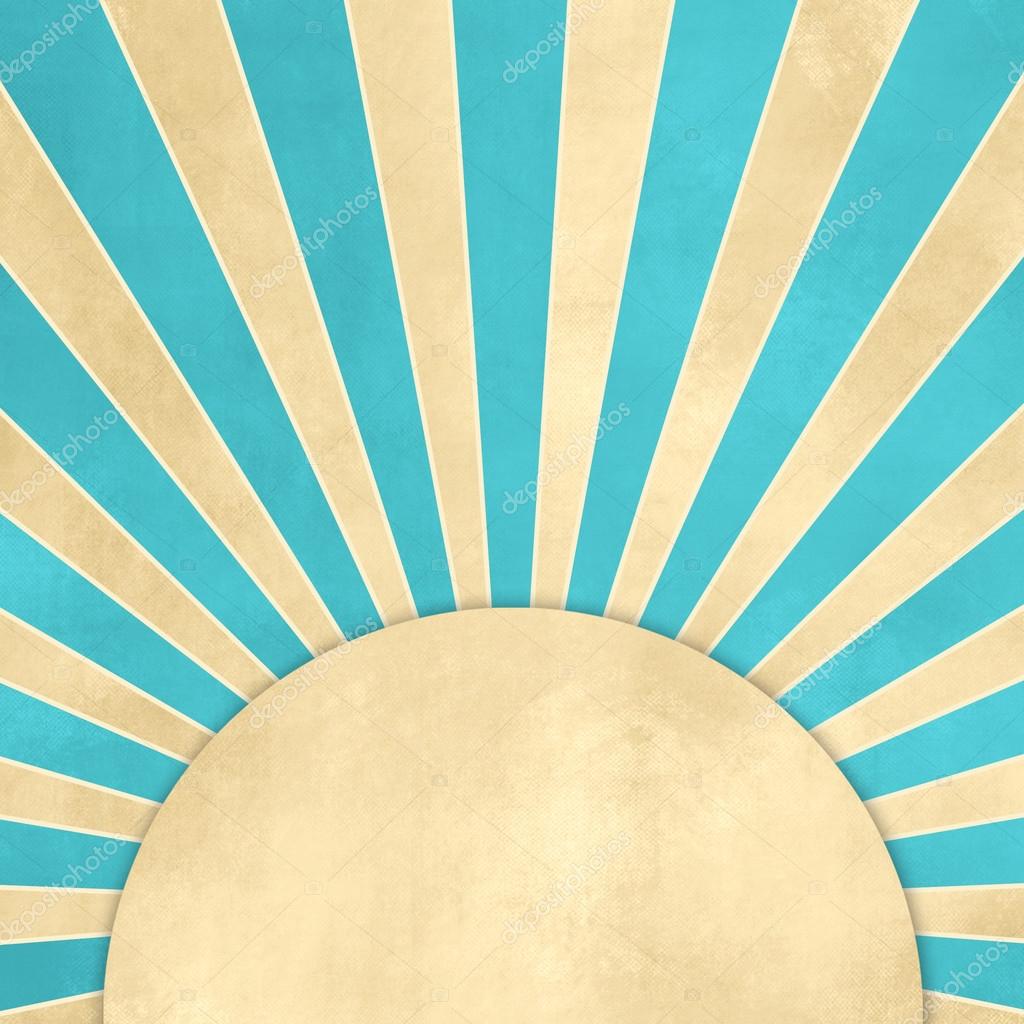 Blue starburst retro with beige circle label - vintage background Stock ...