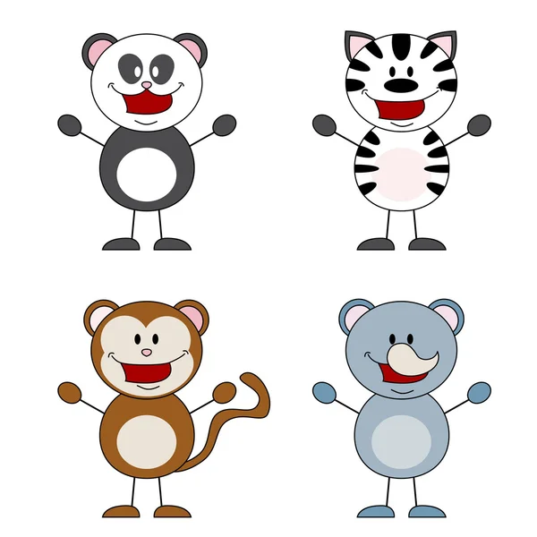 Cow, sheep, cat, elephant, panda, pig, dog, monkey, zebra, Stock Vector ...