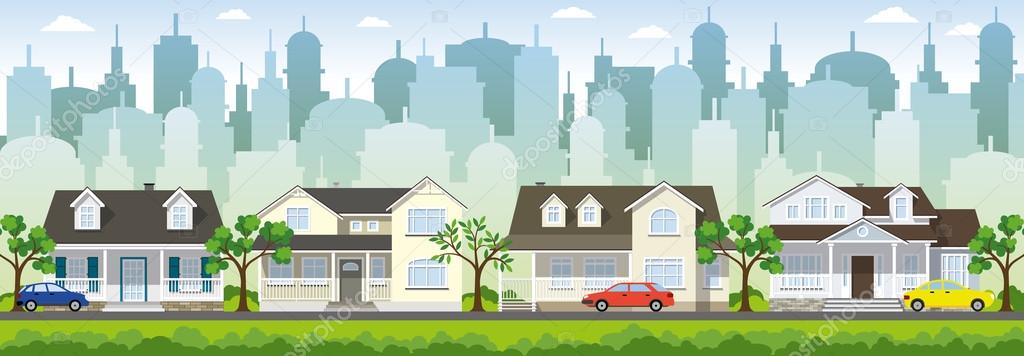 In the suburbs Stock Vector by ©G.Wolf 71003239