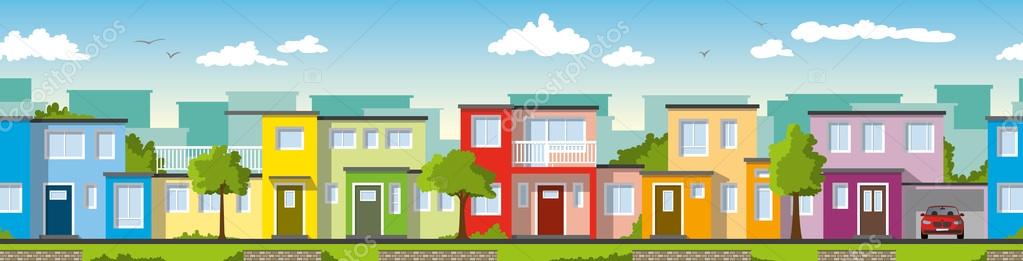 Modern colorful houses, also usable as a continuous background Stock ... Modern colorful houses, also usable as a continuous background Stock ...