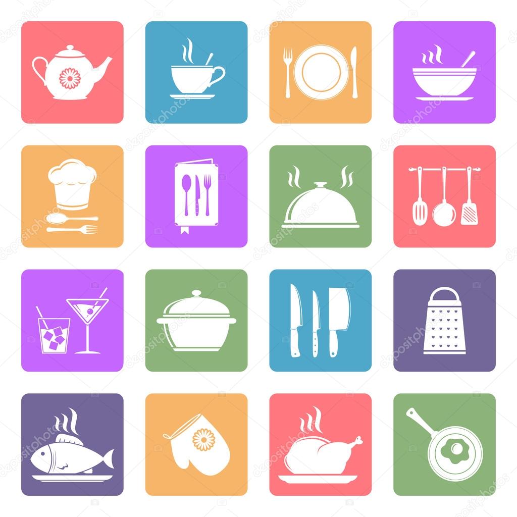 Iconos vectoriales de cocina para el diseño de interfaz de usuario ...