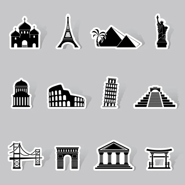 Vector monument labels set Vector Art Stock Images | Depositphotos