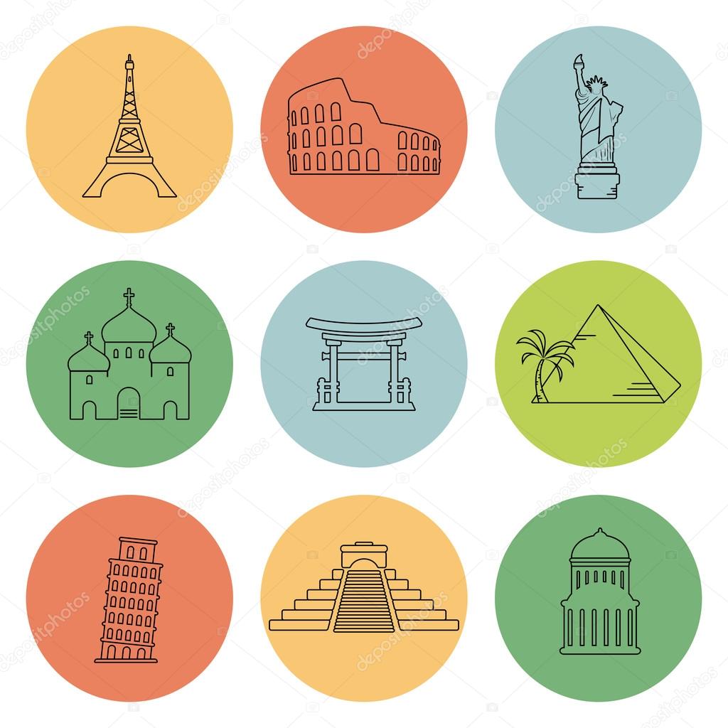 Landmarks thin icons Stock Vector Image by ©fad82 #78158582