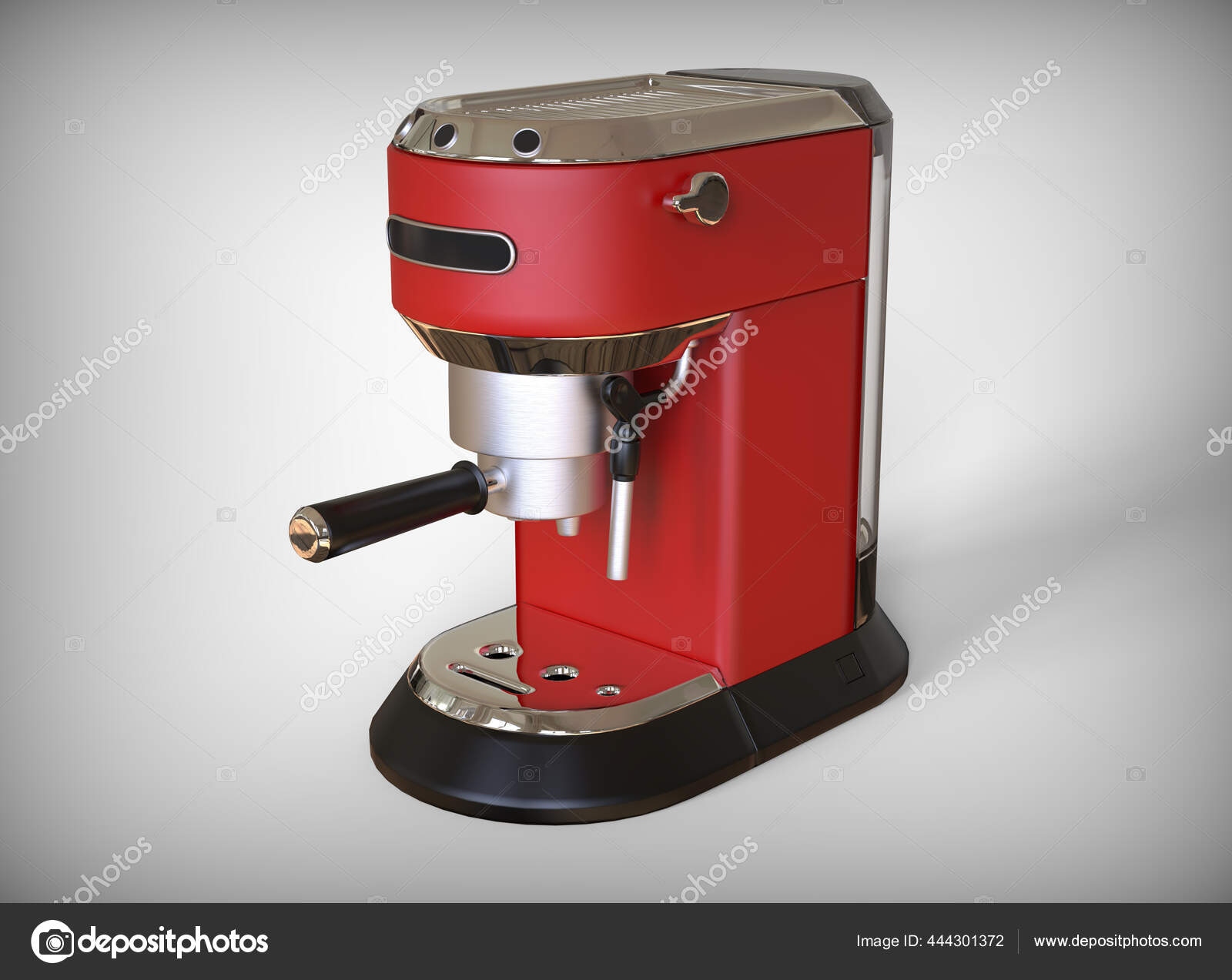 Red Espresso Coffee Machine White Background Render Stock Photo by ...