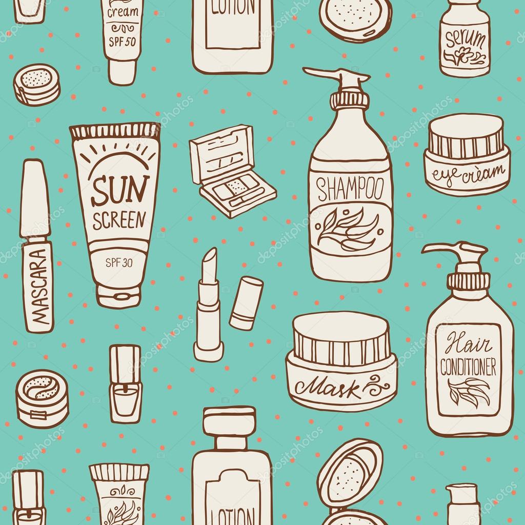 Make up and cosmetics pattern Stock Vector Image by ©schiva #102724910