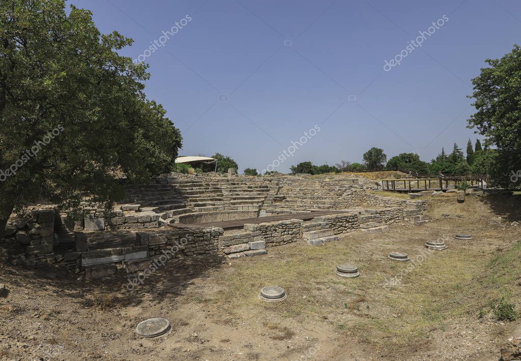 Canakkale - Turquía 01.July.2021 Vista desde el sitio arqueológico de ...