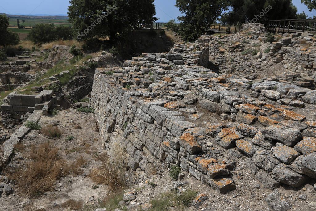 Canakkale - Turquía 01.July.2021 Vista desde el sitio arqueológico de ...