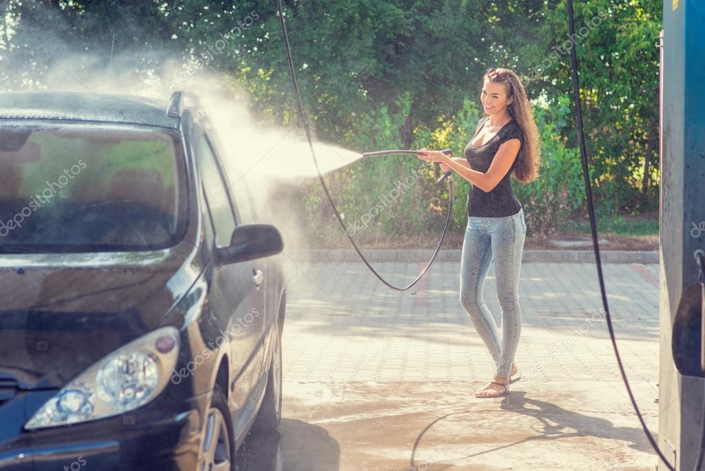Woman washing car Stock Photo by ©Geribody 85771698 Woman washing car Stock Photo by ©Geribody 85771698