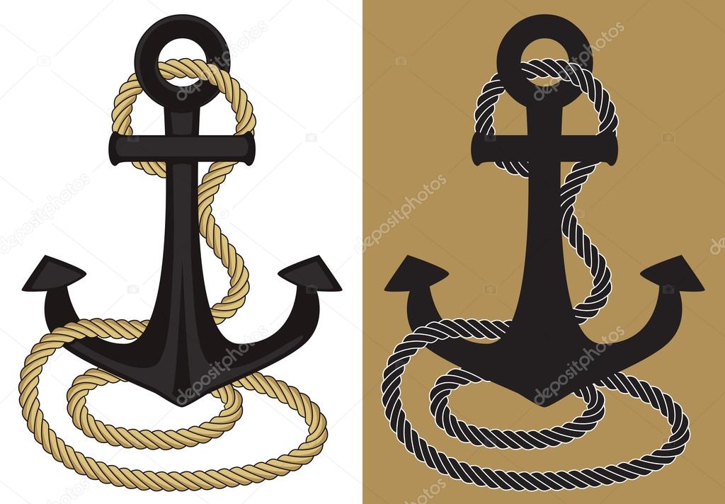 Anchor and rope Stock Vector Image by ©Metsafile #53369763
