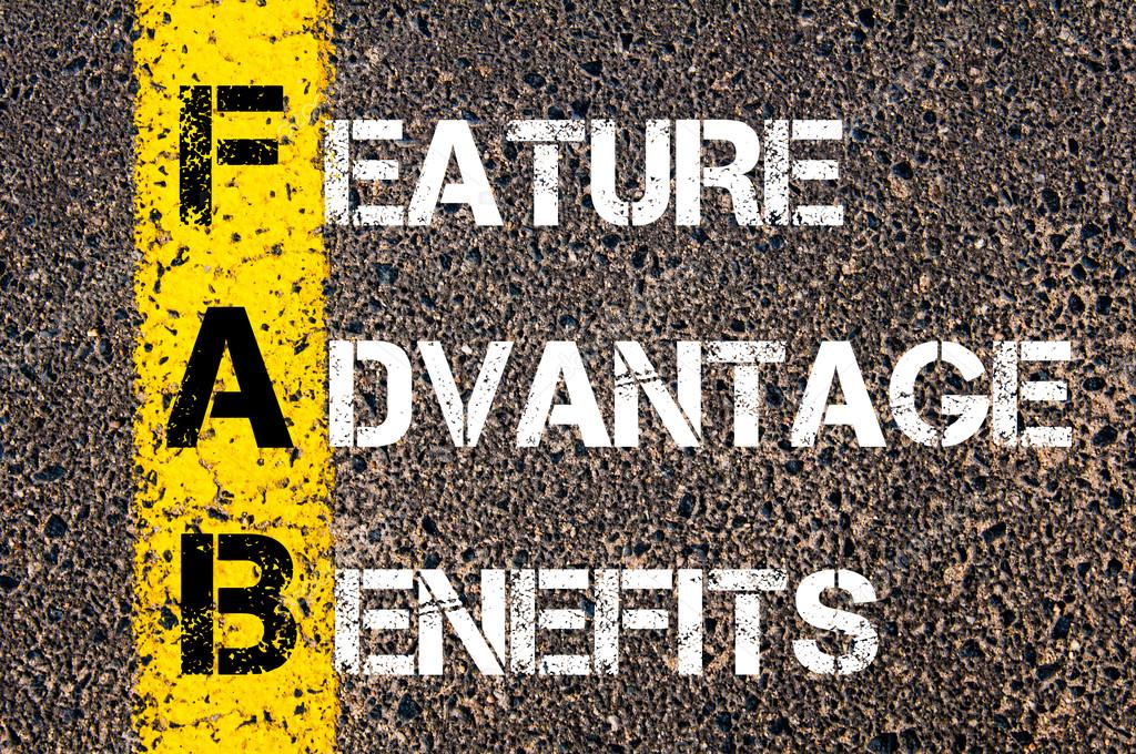 Business Acronym FAB - Feature Advantage Benefits Stock Photo by ...
