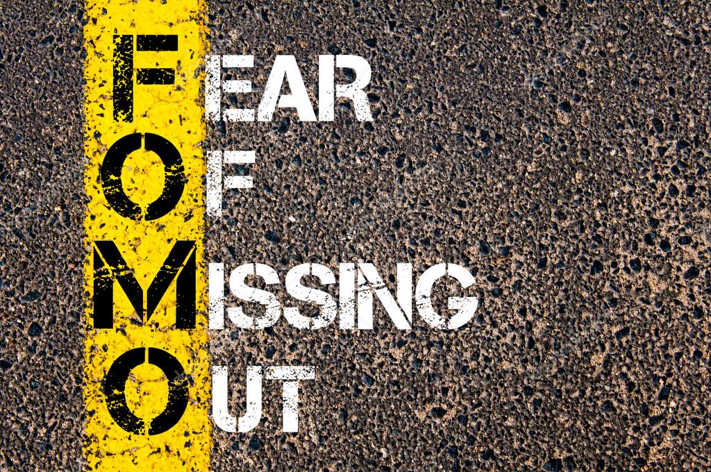 Social Media Acronym FOMO as FEAR OF MISSING OUT — Stock Photo ...