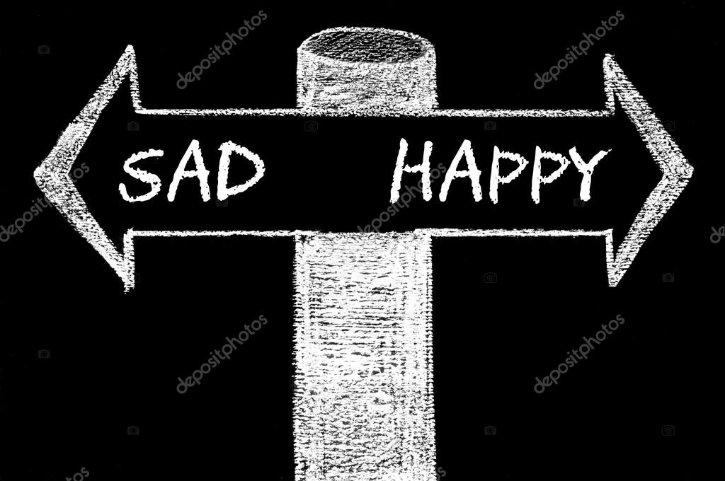 Opposite arrows with Sad versus Happy — Stock Photo © stanciuc1 #74956575