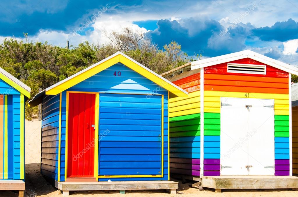 Bathing boxes at Brighton Beach, Australia – Stock Editorial Photo ...