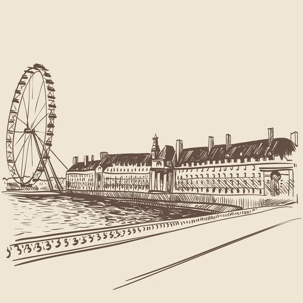 London hand drawn, — Stock Illustration