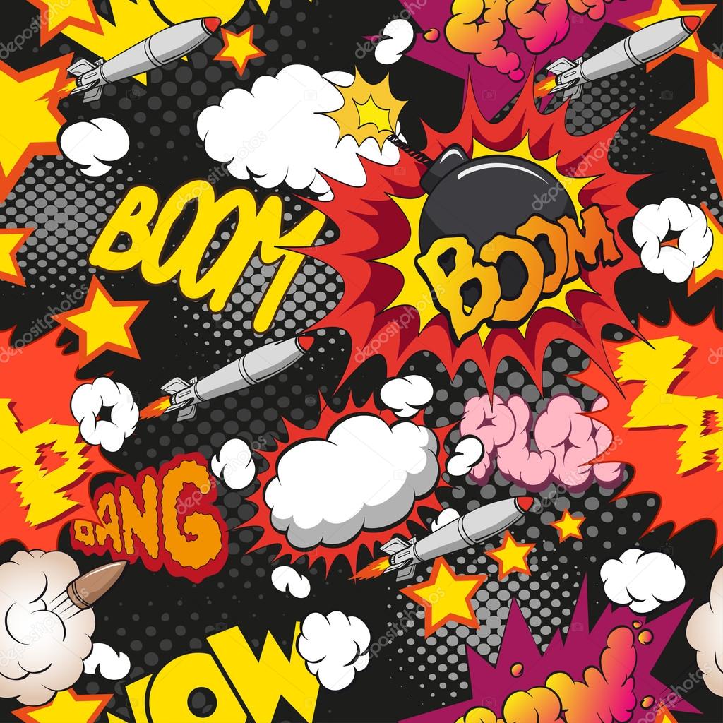 Comic book explosion pattern, Stock Vector Image by ©Roman84 #54352343
