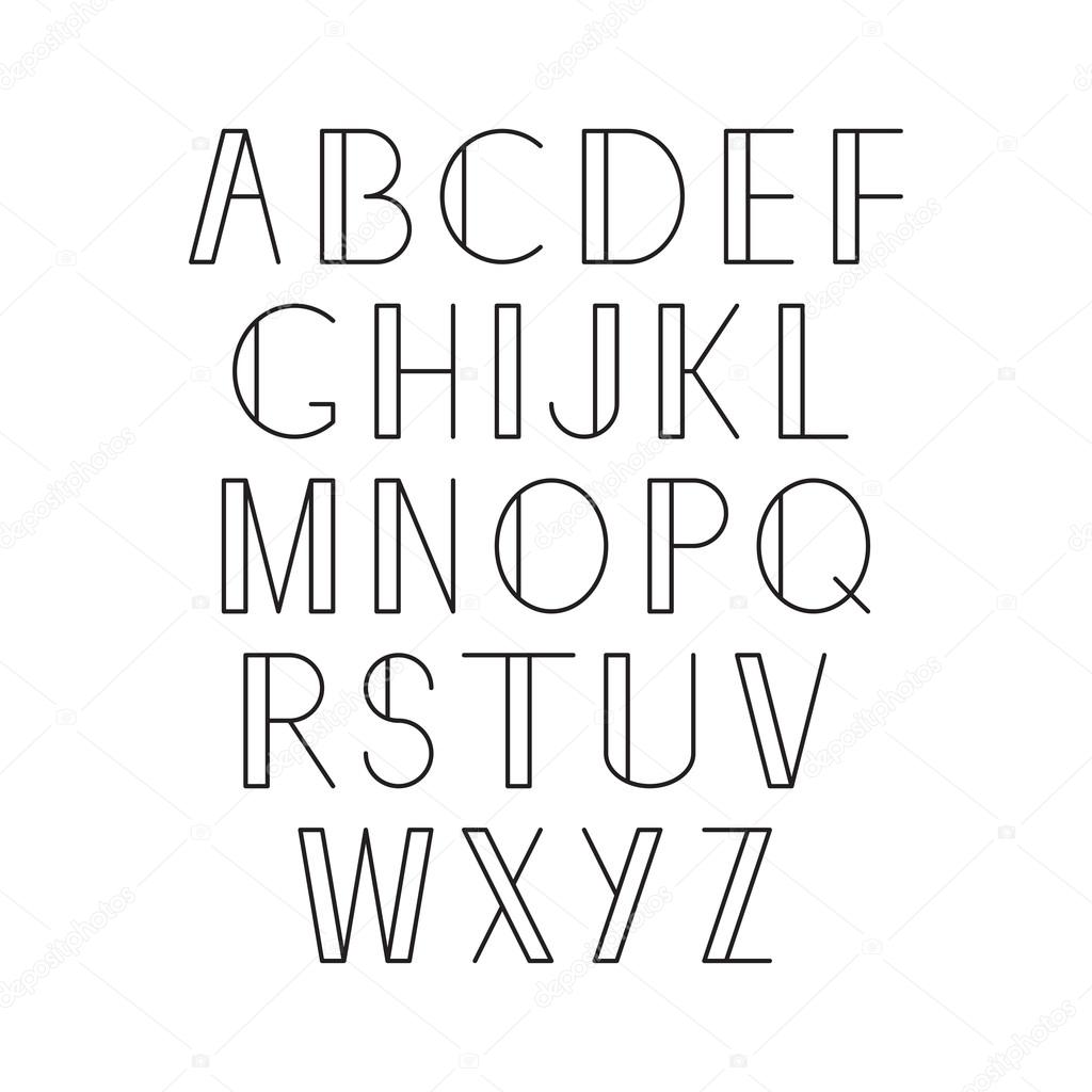 Linear alphabet set Stock Vector Image by ©OlgaShi #110839196