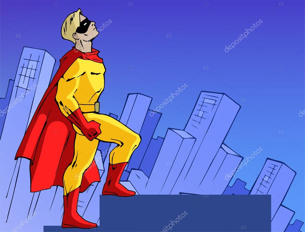 Mighty superhero in bright costume Stock Vector Image by ©A_Petruk ...