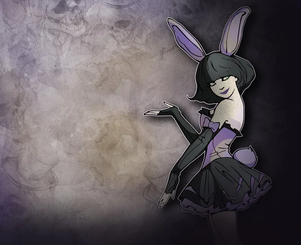 Gothic girl in rabbit costume — Stock Photo © A_Petruk #71070079